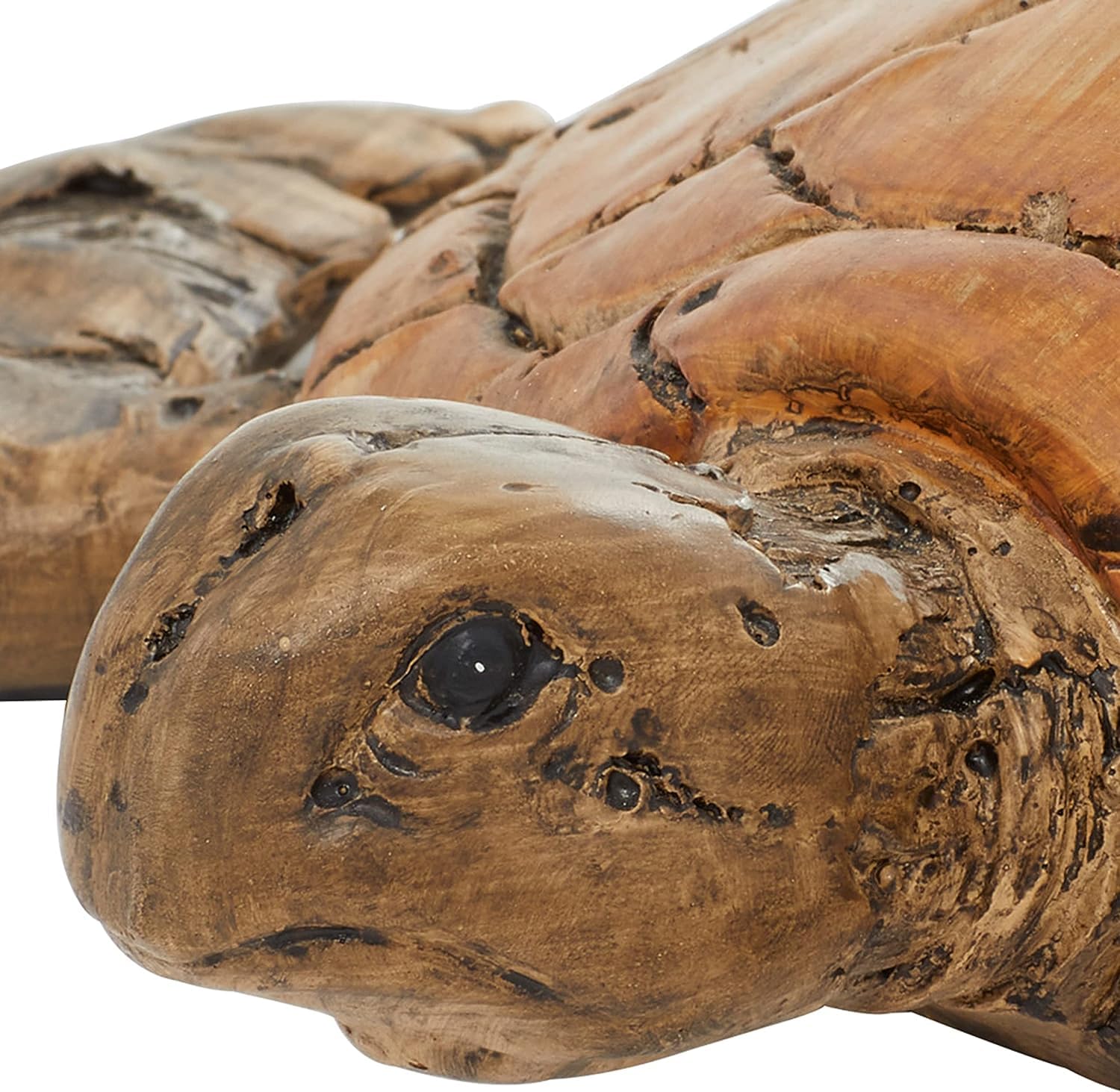 Driftwood Sea Turtle Statue Rustic Wood Look Garden Turtle Coastal Home Decor