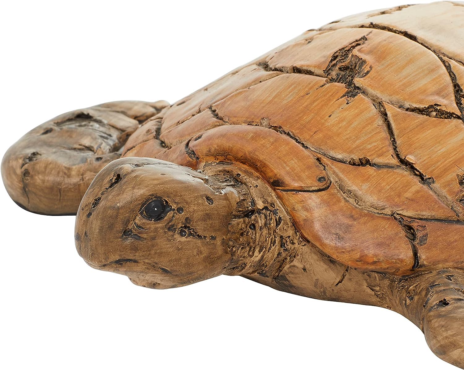 Driftwood Sea Turtle Statue Rustic Wood Look Garden Turtle Coastal Home Decor