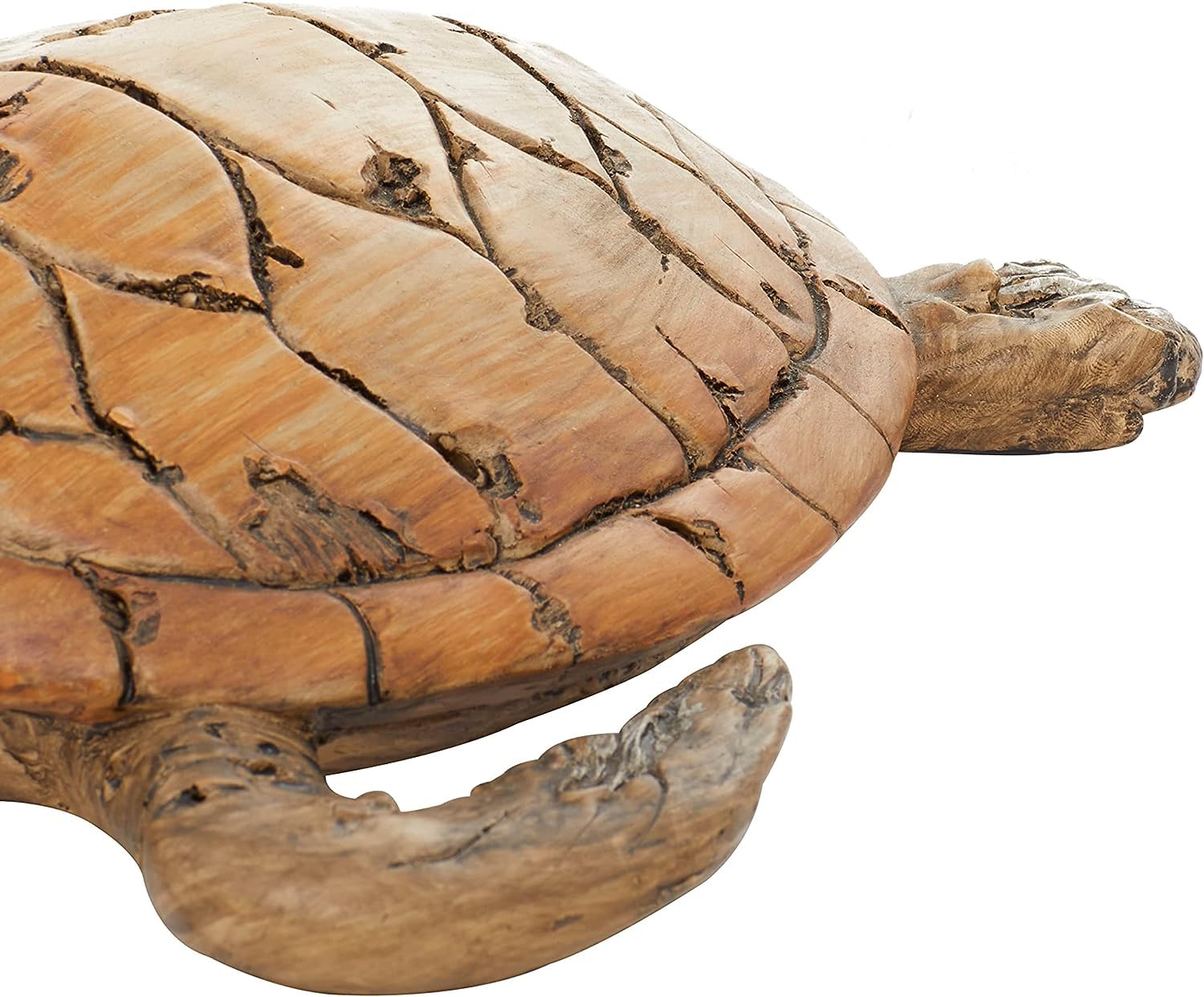 Driftwood Sea Turtle Statue Rustic Wood Look Garden Turtle Coastal Home Decor