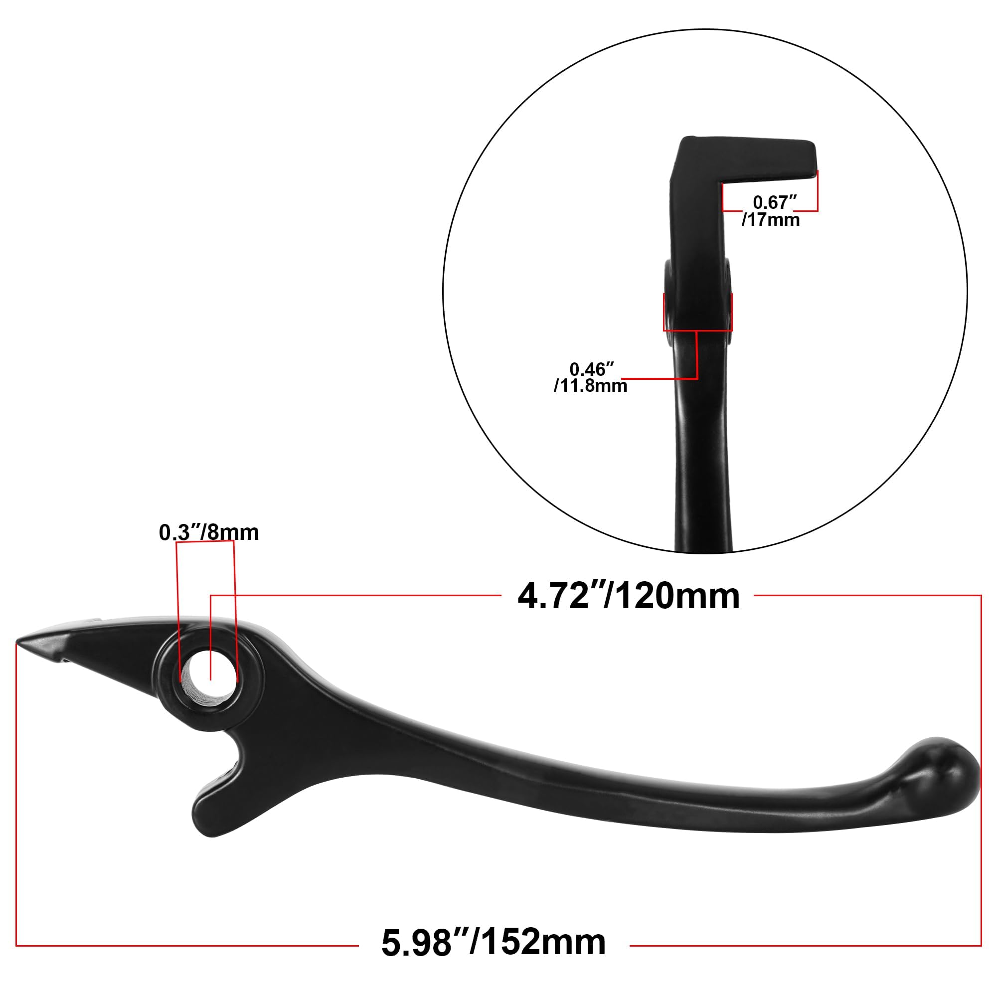 RUTU Right Disc Dirt Bike Brake Lever - Universal Motorcycle Brake Lever Handle - Compatible with Taotao Peace SunL JCL Atm50 Dirt Pit Bike 50cc 70cc 90cc 110cc 125cc