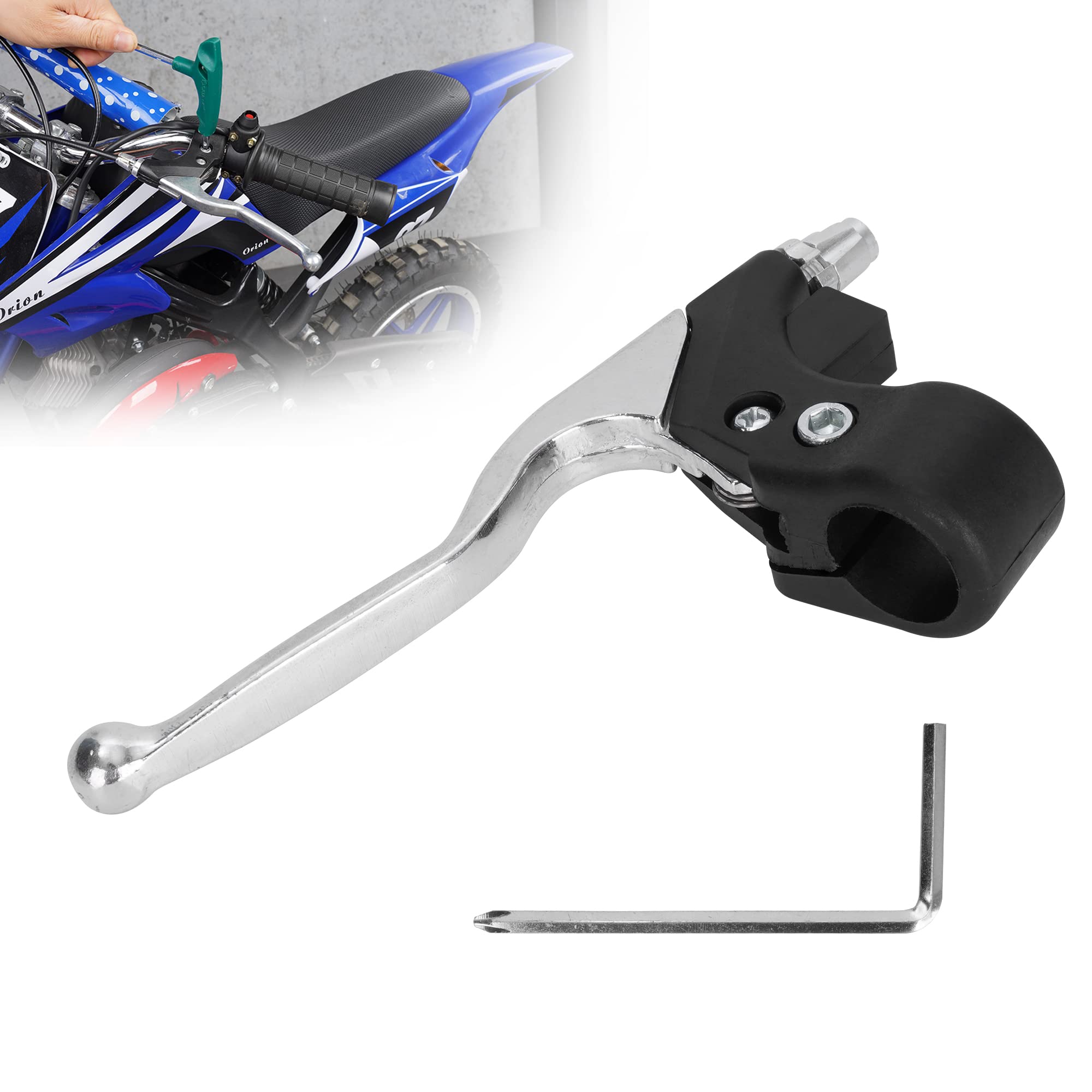 RUTU 7/8" Aluminum Left Brake Lever - 22mm Universal Motorcycle Brake Lever - Compatible with CRF XR 80 100 CRF80 XR200 SSR 125cc Roketa Baja Moped Pit Dirt Motor Bike Motocross