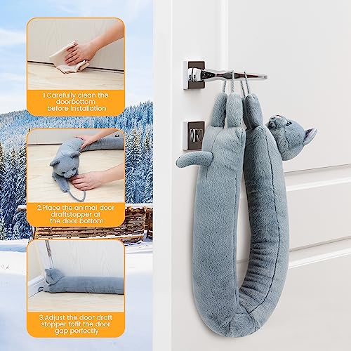 NABOWAN Under Door Draft Stopper 36 inch - Adorable Cat Heavy Duty Under Door Draft Blocker for Door & Window, Animal Draft Stoppers for Bottom of Door