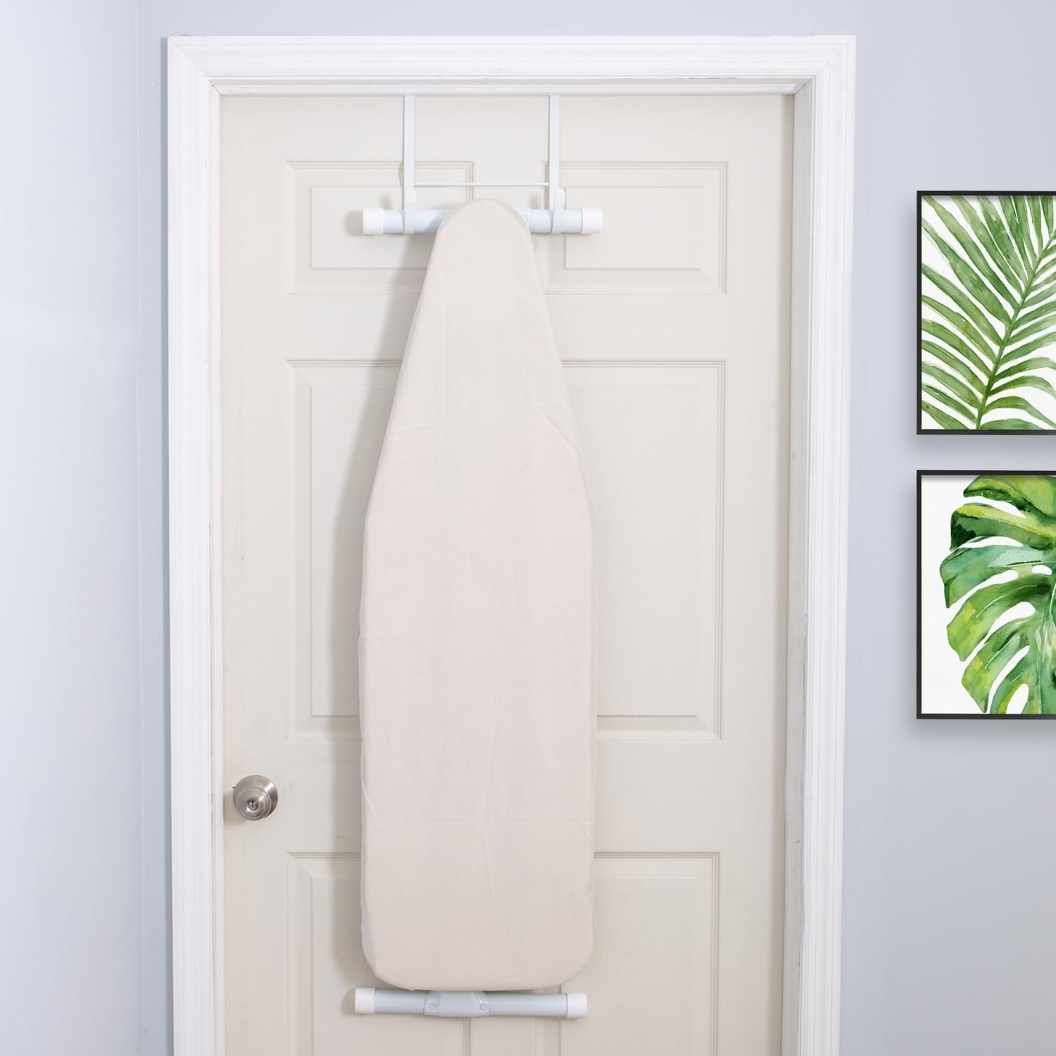 T-Leg Freestanding Ironing Board, by Seymour Home Products (Khaki) Large Ironing Board with Steel Legs and Adjustable Height Made in The USA