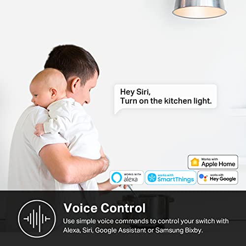 Kasa Apple HomeKit Smart Light Switch KS200, Single Pole, Neutral Wire Required, 2.4GHz Wi-Fi Light Switch Works with Siri, Alexa and Google Home, UL Certified, No Hub Required, White