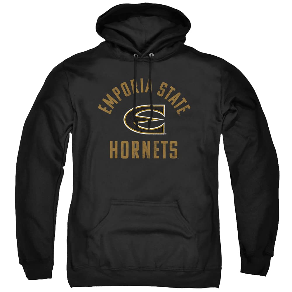 Emporia State University Official Hornets Logo Unisex Adult Pull-Over Hoodie, Emporia State University, Black, 3X-Large
