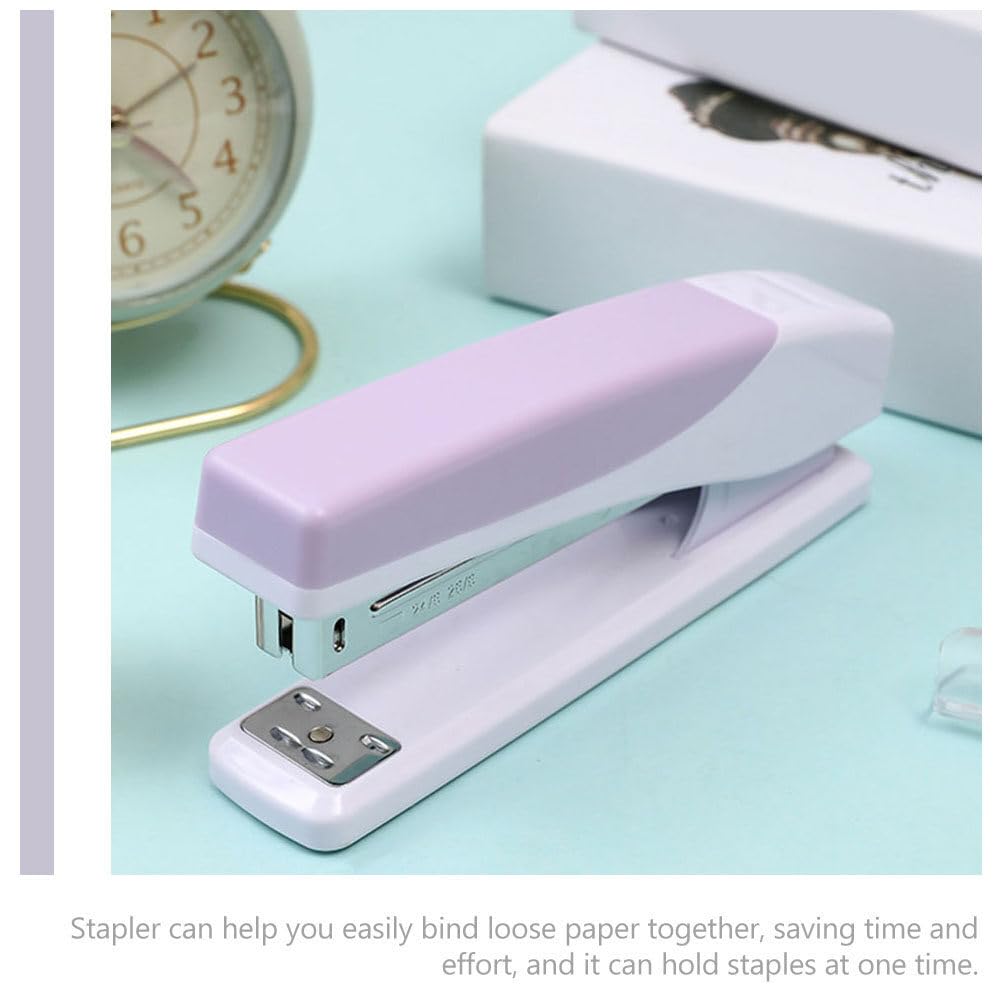 LUOZZY Desktop Large Capacity Stapler - Reduced Effort, Labor-Saving for Office Desk Accessories, Purple