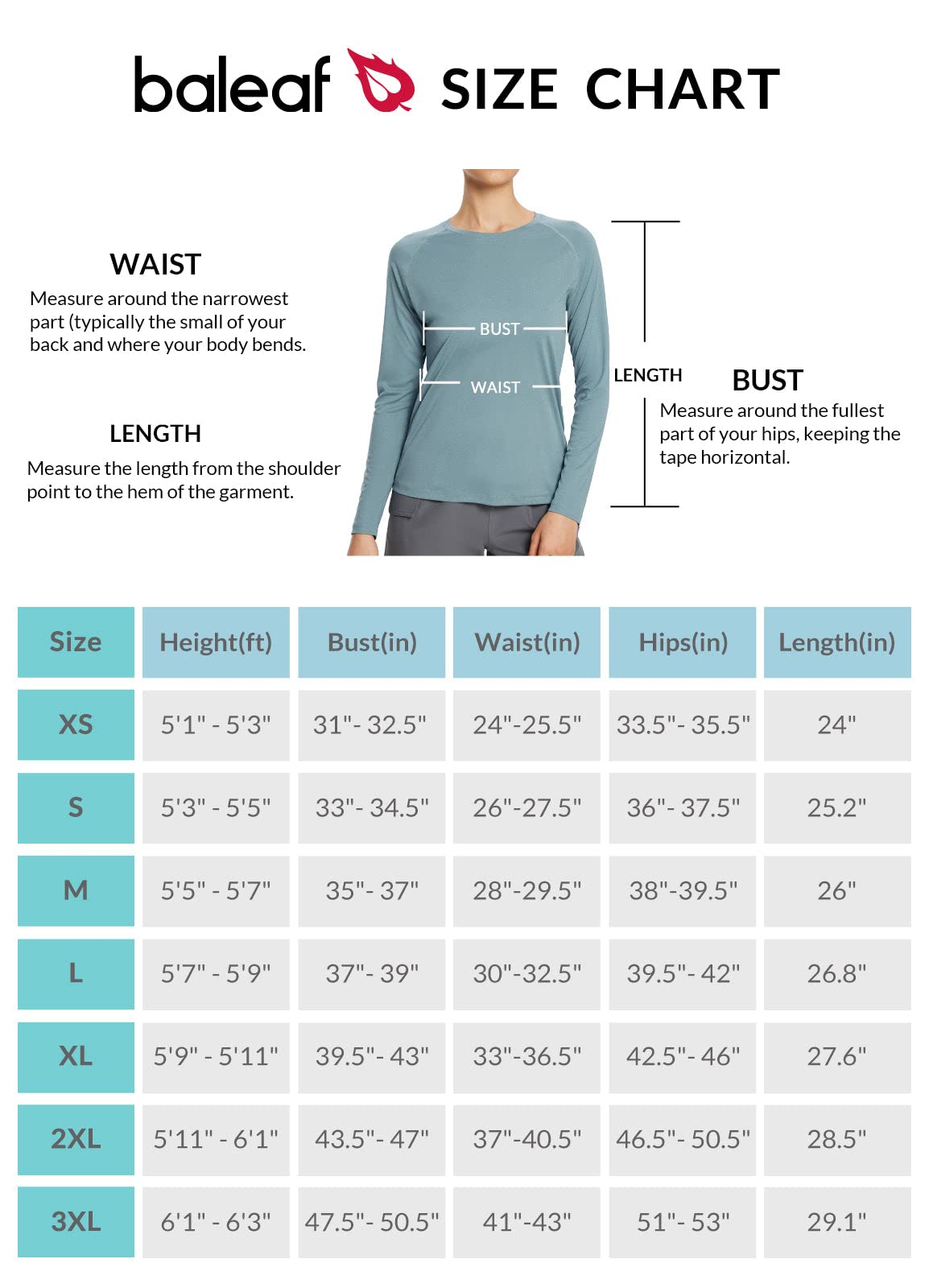 baleaf Women's UPF 50+ Long Sleeve Shirts Sun UV Blocking Pullover Crew Neck Summer Sunscreen Clothing Fishing Beach Outdoor Active Heather Light Blue L