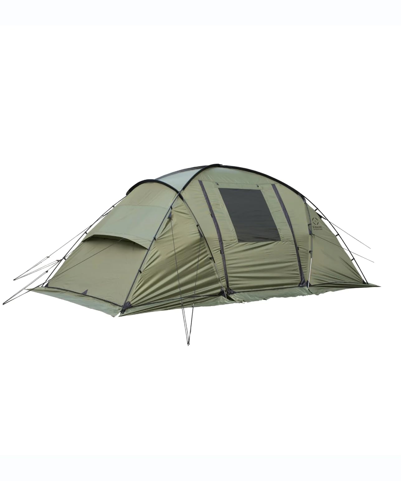 S'more Deeper Glamping Tent with Porch, 2/3/4/5/6 Person Durable Weatherproof Camping Tent, Large Family Tent with Room Divider, Easy Setup Tent with Screen Room