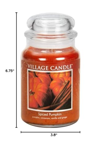 Village Candle Maple Butter and Spiced Pumpkin Large Glass Apothecary Jar Scented Candles