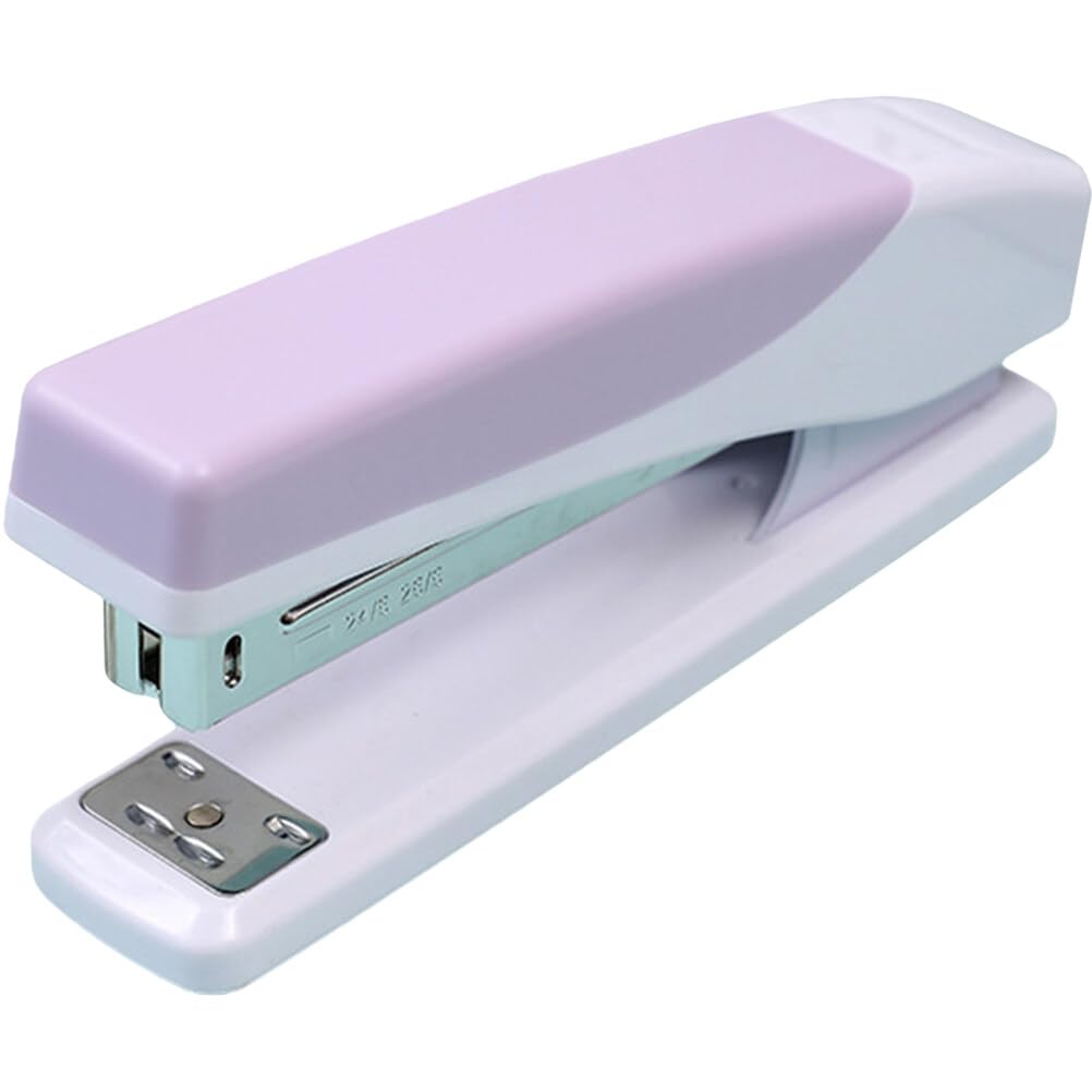 LUOZZY Desktop Large Capacity Stapler - Reduced Effort, Labor-Saving for Office Desk Accessories, Purple