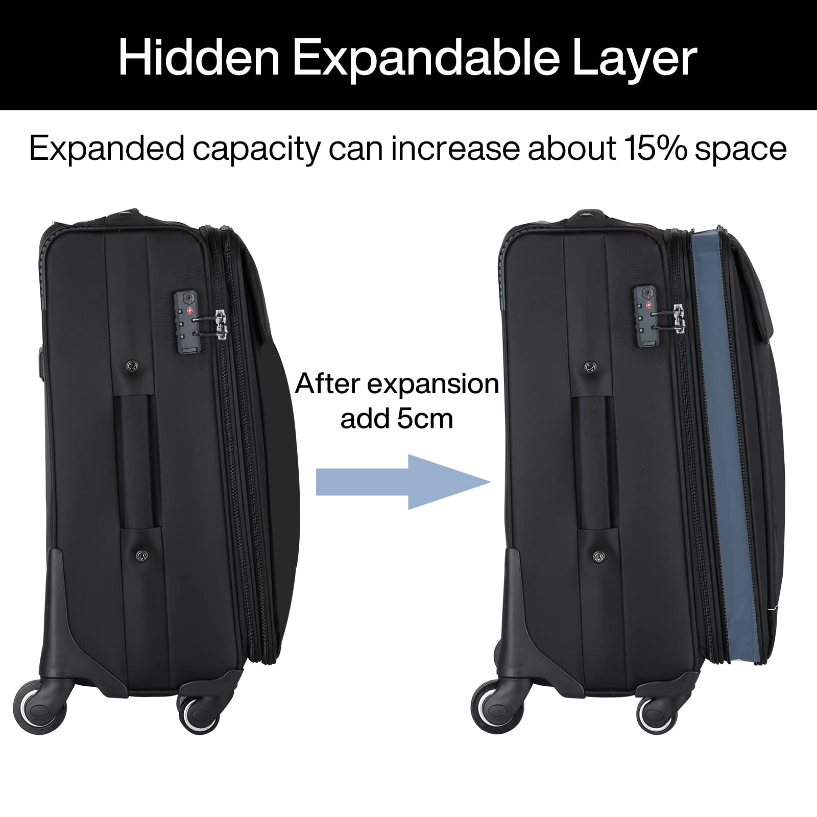 Hanke 28 Inch Luggage with Spinner Wheels Expandable Large Suitcase with Wheels Softside Check in Luggage Rolling Suitcase with Lock Lightweight Travel Luggage for Men and Women.(Purple)