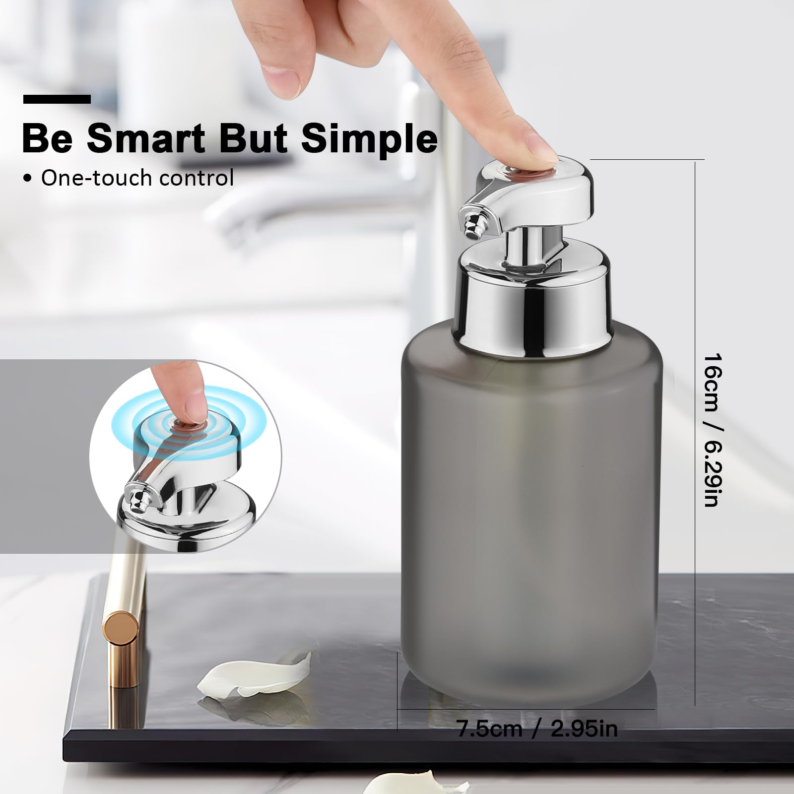 Automatic Soap Dispenser Foam Bathroom: Rechargeable Touchless Auto Smart Electric Plastic Grey Foaming Soap Dispenser - Kitchen - Hand Dish Lotion Couple Kids
