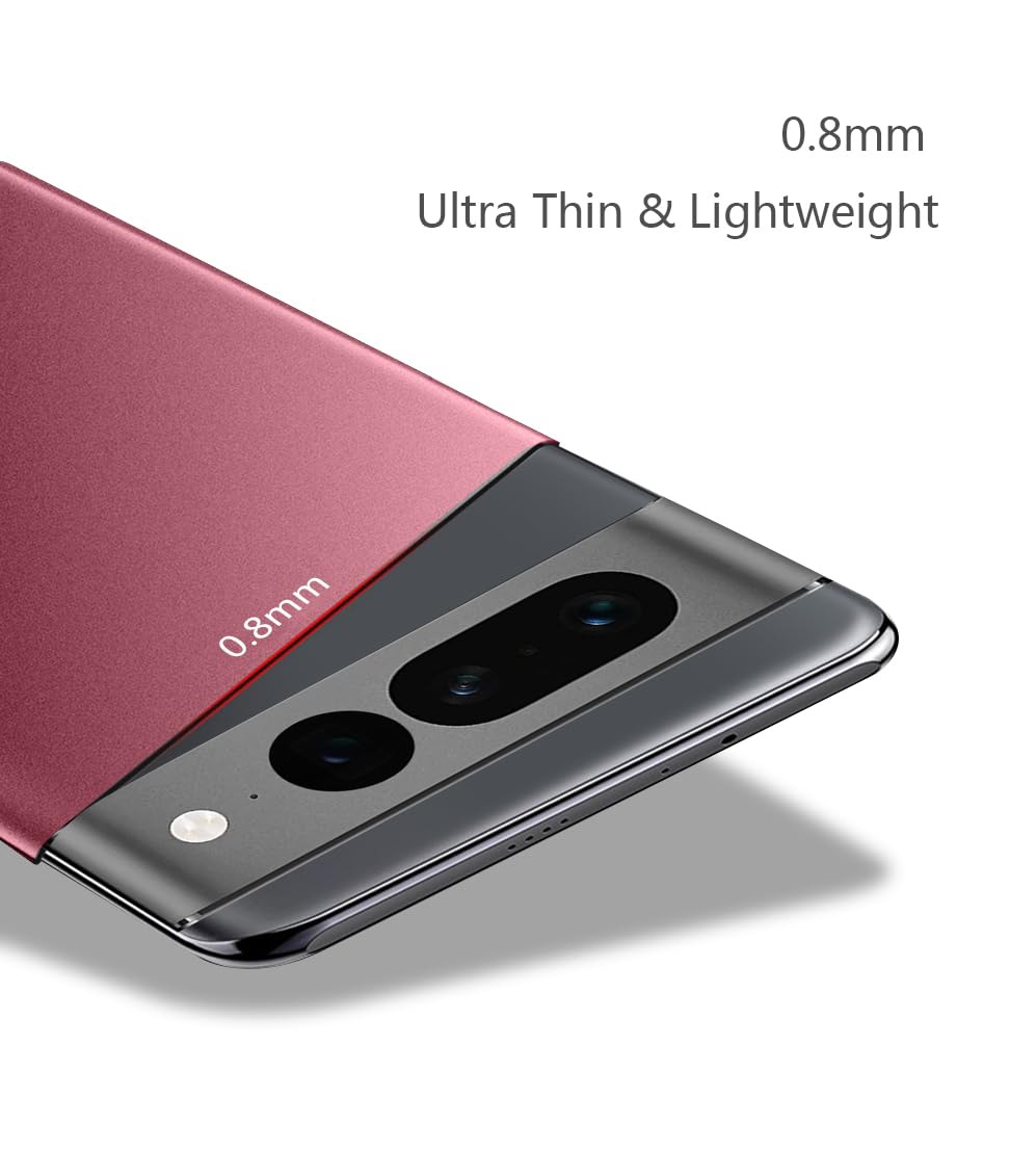 Bastmei for Google Pixel 7 Pro 5G Case (2022),Extremely Light Ultra-Light Super Slim Camera Protection Hard PC Cover Case for Google Pixel 7 Pro 5G (2022)(Gravel Wine Red)