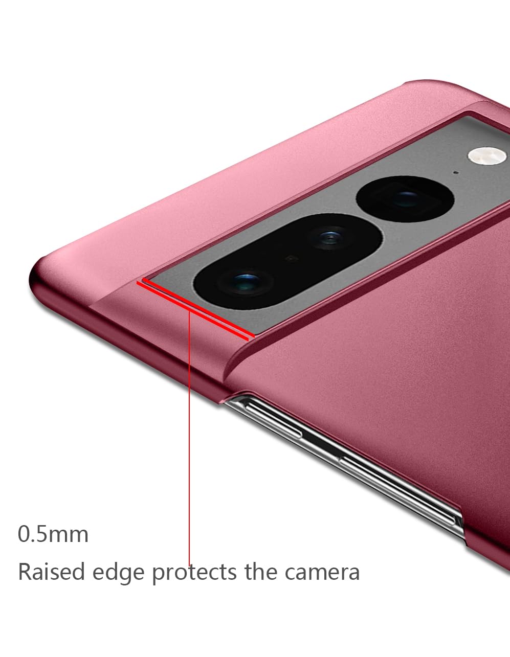 Bastmei for Google Pixel 7 Pro 5G Case (2022),Extremely Light Ultra-Light Super Slim Camera Protection Hard PC Cover Case for Google Pixel 7 Pro 5G (2022)(Gravel Wine Red)