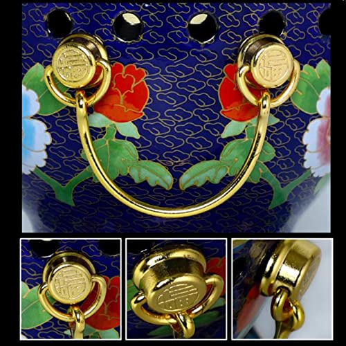 JYSWDZ Round Chafing Dishes, Vintage Hot Pot & Shabu, with Brass Inner Pot and Water Tray, Chinese Cooker Traditional Stew Pot Soup Pot for Cook Cooking