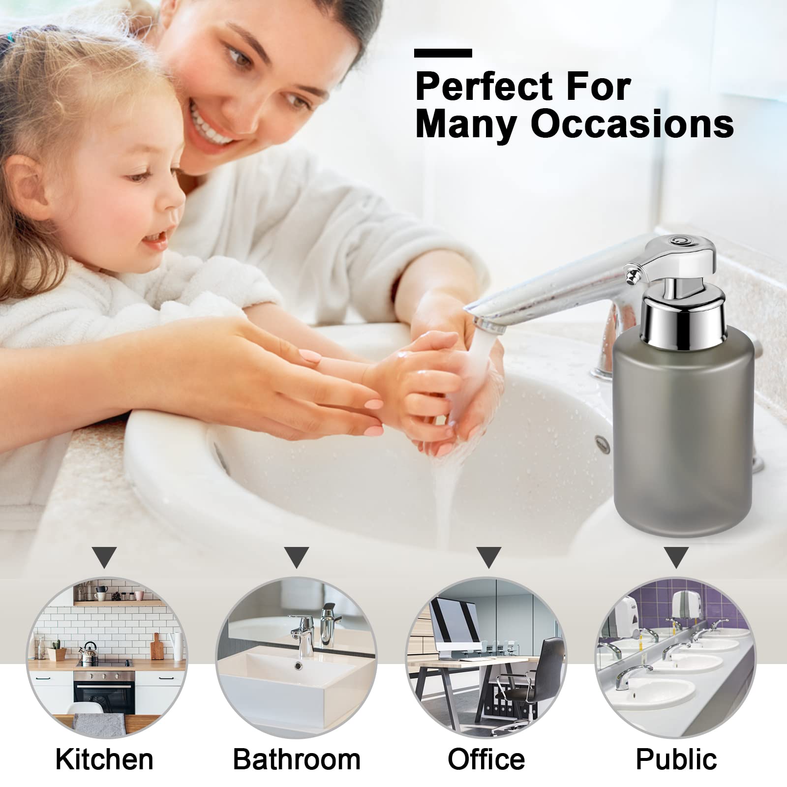 Automatic Soap Dispenser Foam Bathroom: Rechargeable Touchless Auto Smart Electric Plastic Grey Foaming Soap Dispenser - Kitchen - Hand Dish Lotion Couple Kids