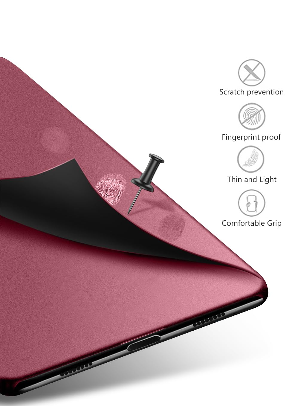 Bastmei for Google Pixel 7 Pro 5G Case (2022),Extremely Light Ultra-Light Super Slim Camera Protection Hard PC Cover Case for Google Pixel 7 Pro 5G (2022)(Gravel Wine Red)
