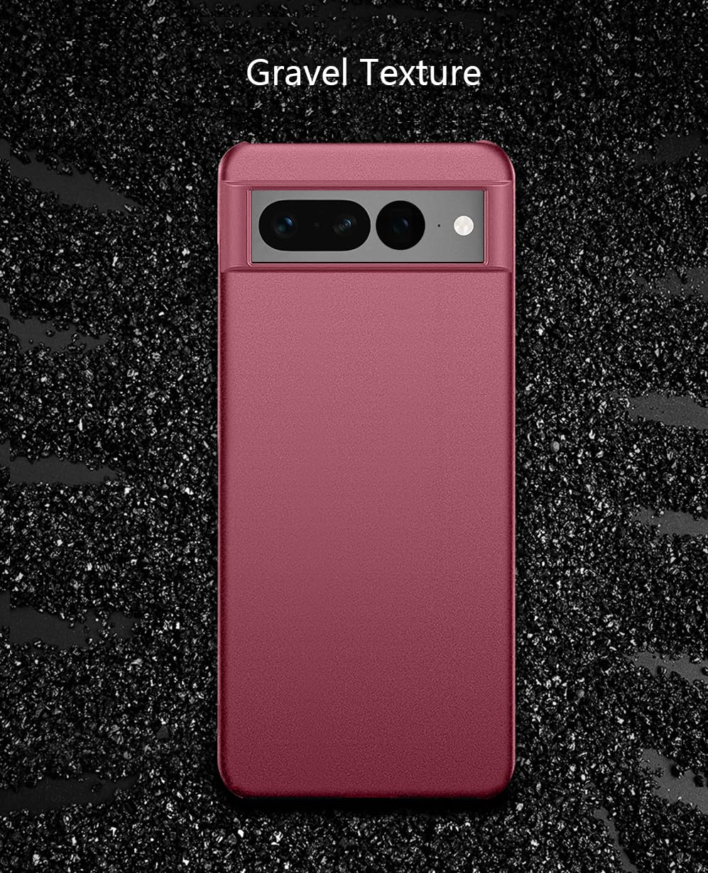 Bastmei for Google Pixel 7 Pro 5G Case (2022),Extremely Light Ultra-Light Super Slim Camera Protection Hard PC Cover Case for Google Pixel 7 Pro 5G (2022)(Gravel Wine Red)