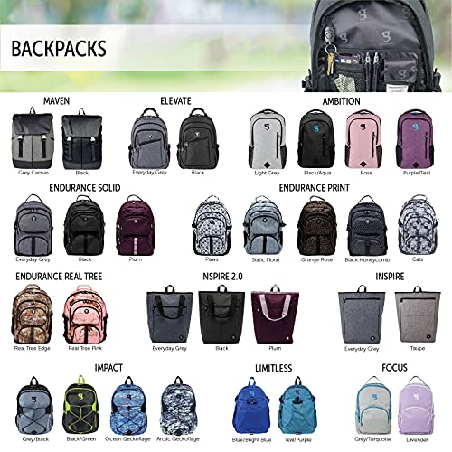 geckobrands Ambition Backpack – School/Work Backpack, Purple/Teal