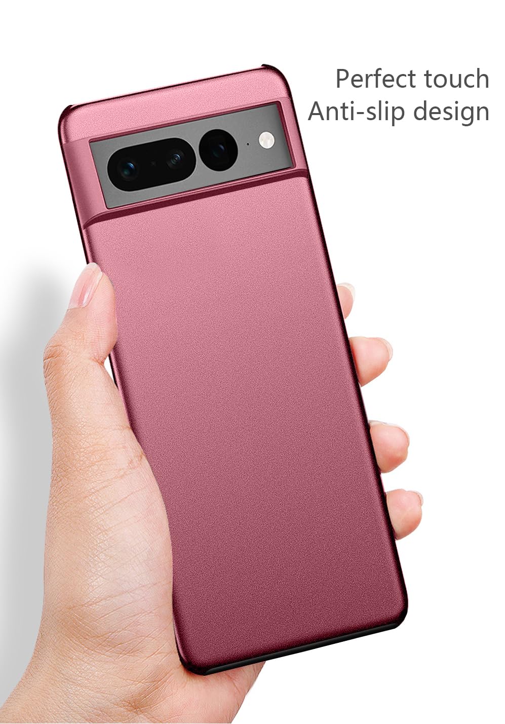 Bastmei for Google Pixel 7 Pro 5G Case (2022),Extremely Light Ultra-Light Super Slim Camera Protection Hard PC Cover Case for Google Pixel 7 Pro 5G (2022)(Gravel Wine Red)