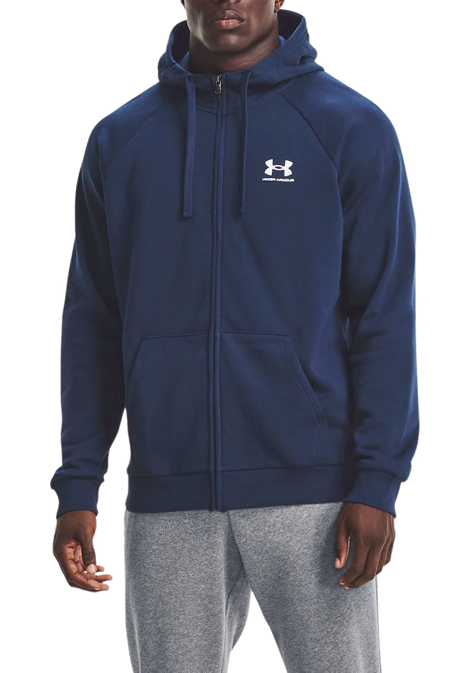 Under Armour Men's UA Rival Fleece Full Zip Hoodie (as1, alpha, 5x_l, regular, regular, Academy/White-408, 5X-Large)