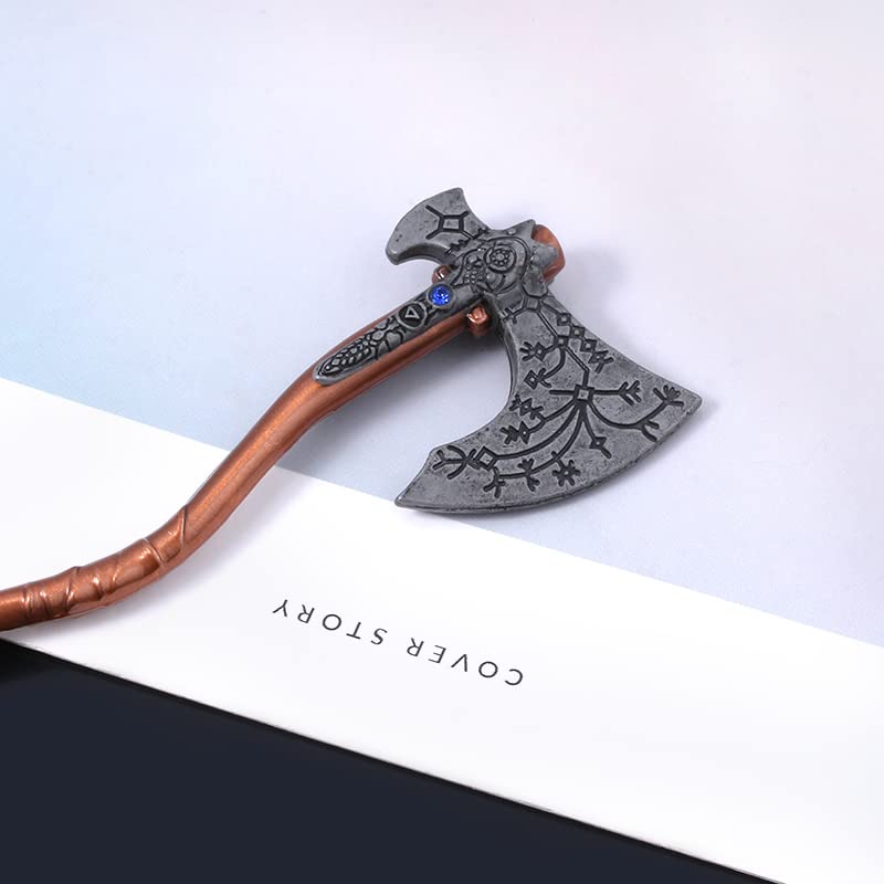SONGCHANGJEWELRY Game GOW Ragnarok Keychains - Kratos Leviathan Axe Cosplay Metal Keychain - Christmas Gifts for Men Teens Fan (Leviathan Axe Keychain)