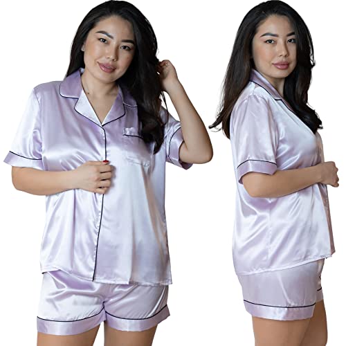 Bride Pajama Set Bride PJs Pajamas for Women Satin Silk Pajamas Bridal Shower Gift Sexy Pajamas for Women Short Set Sleepwear Purple