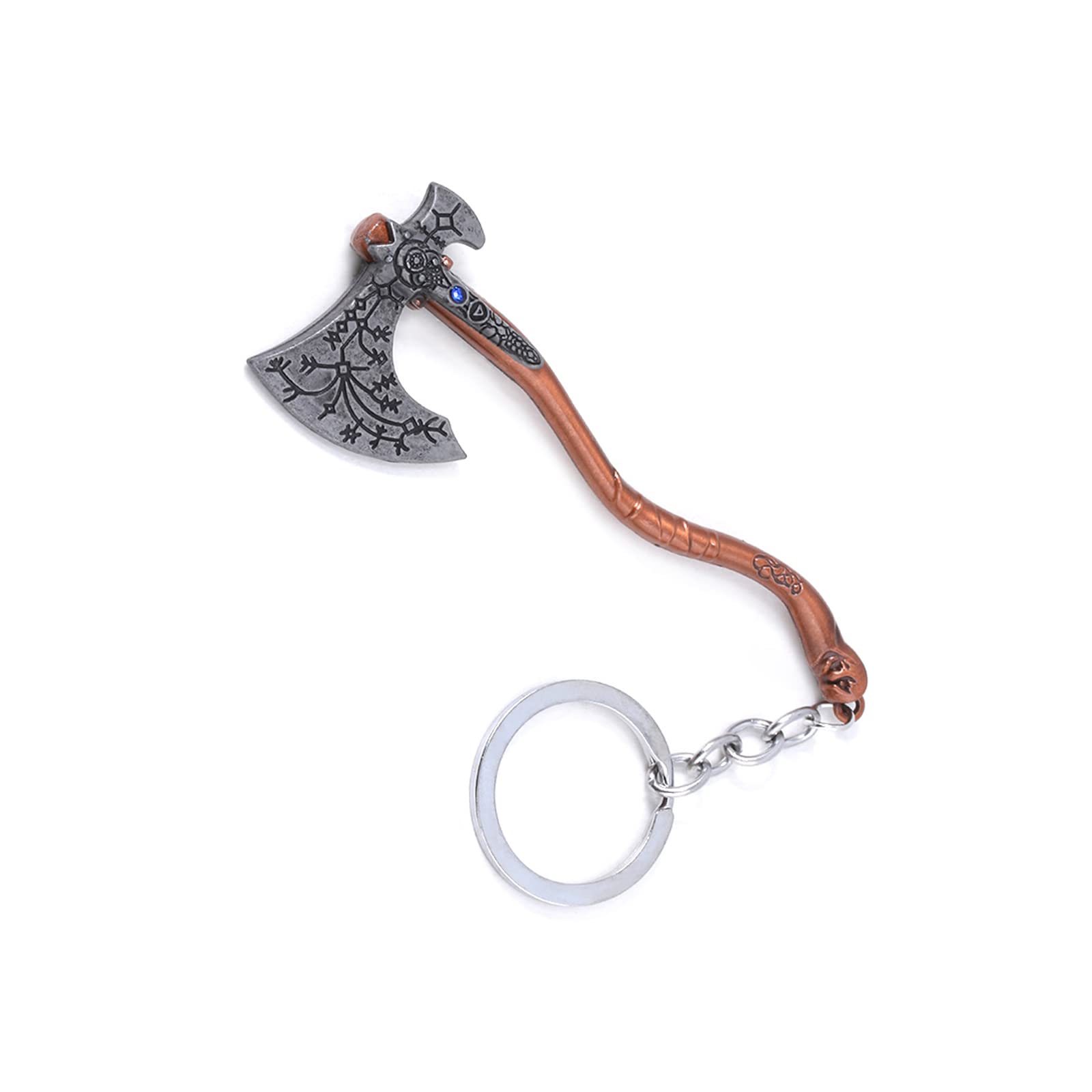 SONGCHANGJEWELRY Game GOW Ragnarok Keychains - Kratos Leviathan Axe Cosplay Metal Keychain - Christmas Gifts for Men Teens Fan (Leviathan Axe Keychain)