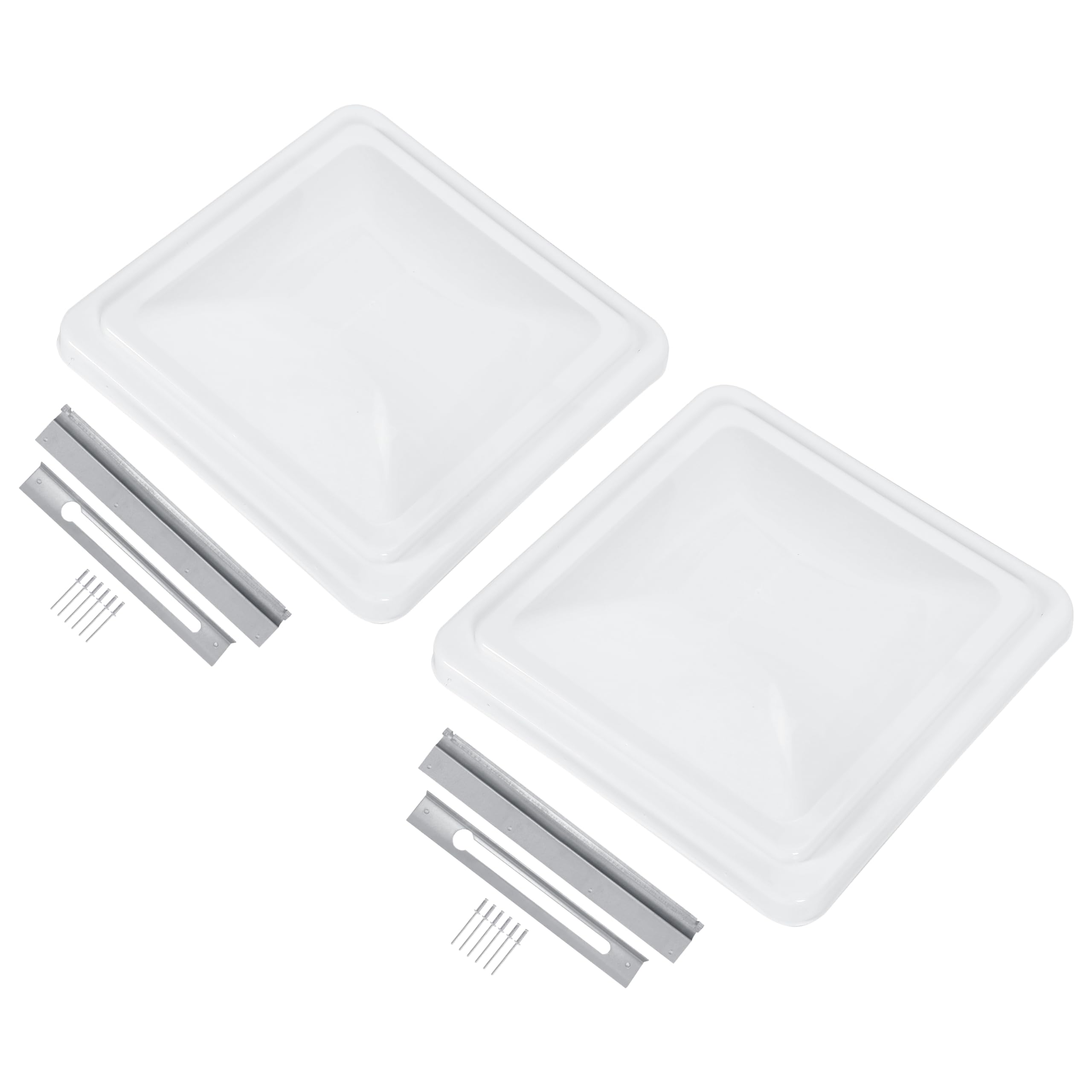 HECASA 2Pcs 14" RV Roof Vent Cover Compatible with Ventline Previous to 2008 and Elixir Vents Starting 1994 PP Vent Lid Polycarbonate White