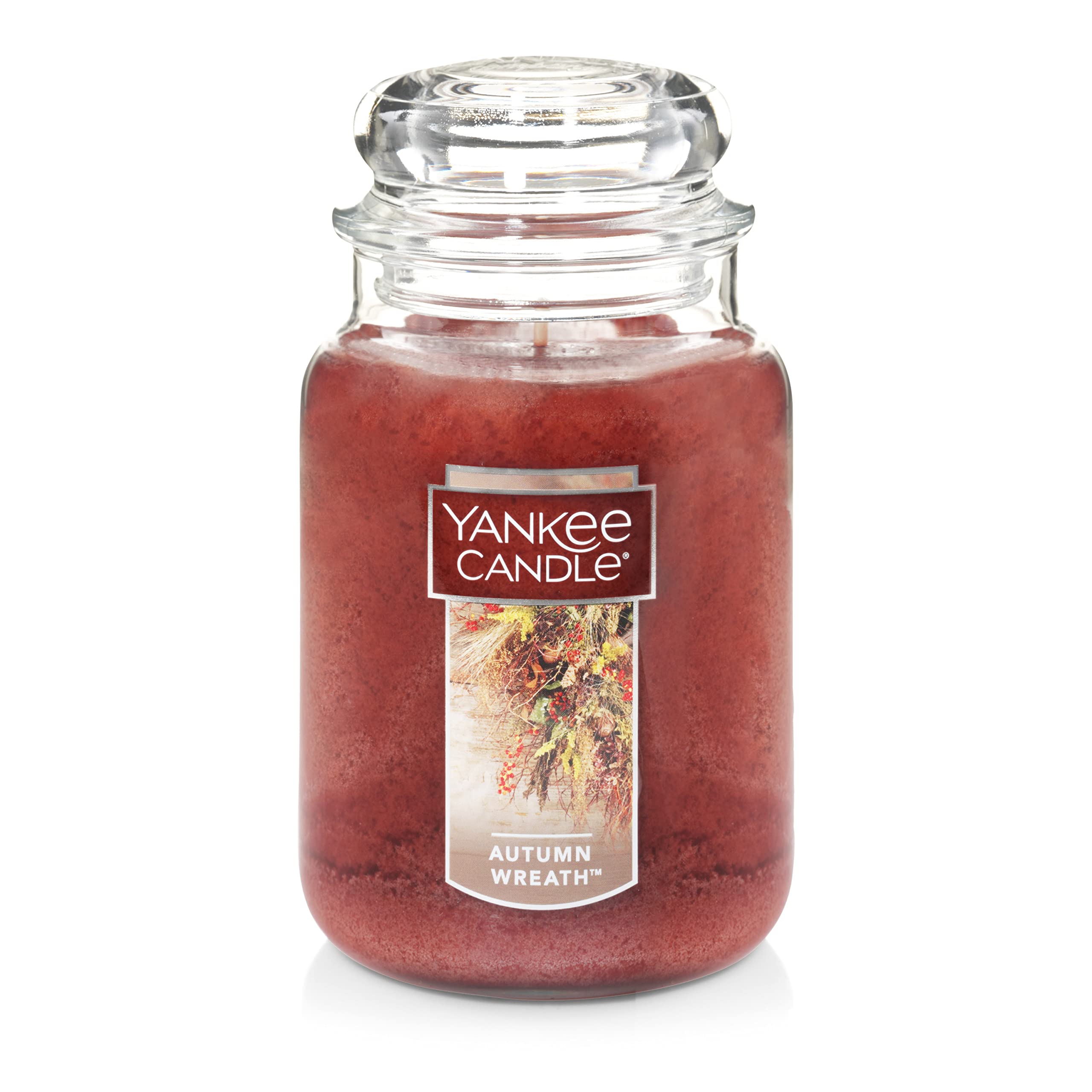Yankee Candle Autumn Leaves and Autumn Wreath Scented 22oz Large Jar Candles Bundle (2-Pack)