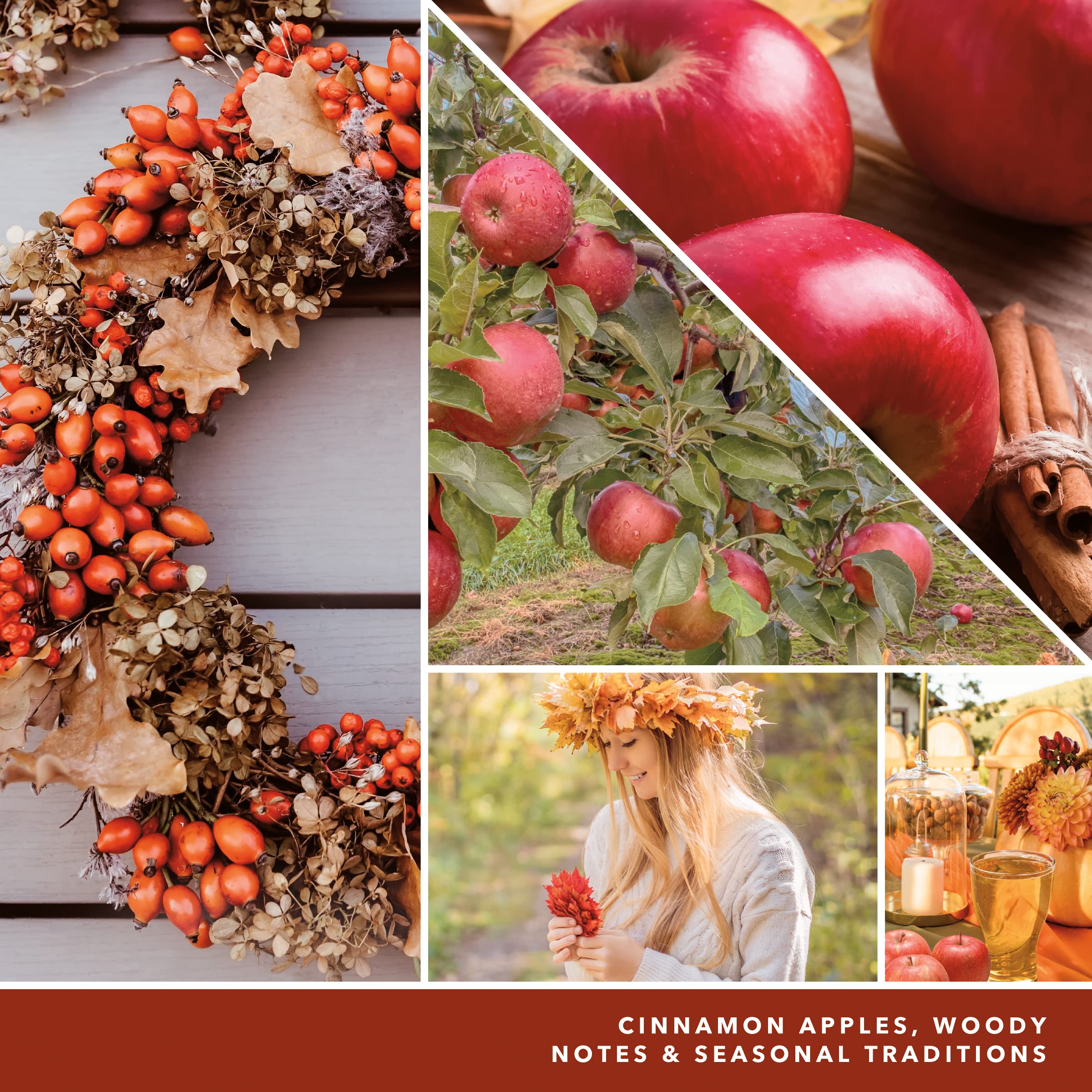 Yankee Candle Autumn Leaves and Autumn Wreath Scented 22oz Large Jar Candles Bundle (2-Pack)