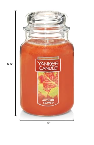 Yankee Candle Autumn Leaves and Autumn Wreath Scented 22oz Large Jar Candles Bundle (2-Pack)