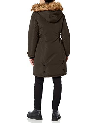 Canada Weather Gear Women's Heavyweight Long Parka Jacket, Olive Natural, X-Large