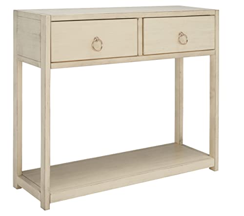 SAFAVIEH Home Collection Sadie Contemporary Antique White 2-Drawer Console Table (Fully Assembled)