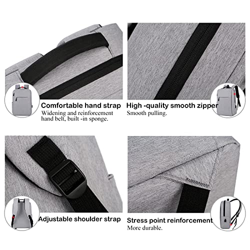 Jranter Laptop Backpack Slim Business Work College School Computer Bag with USB Charging Port Fits 15.6 inch Notebook (gray)