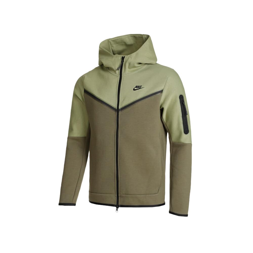 Nike Sportswear Alligator/Medium Olive/Black Tech Fleece Full-Zip Hoodie - XS