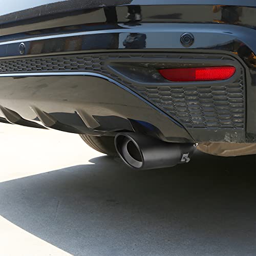 Exhaust Tips Stainless Steel, Car Exhaust Tail Muffler Tip Pipes Muffler Modification, Inlet 2.5" Outlet 3.2" Polished Finished Tail Pipe, Auto Replacement for Most Cars Sedans Trucks (Black/Straight)