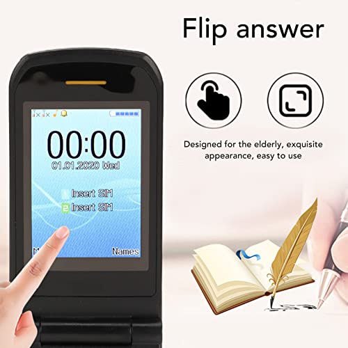 Yoidesu 2G Unlocked Senior Flip Cell Phone, Clamshell Mobile Phone, Large Screen Standby Dual SIM Unlocked Cell Phone with 3800mAh Battery