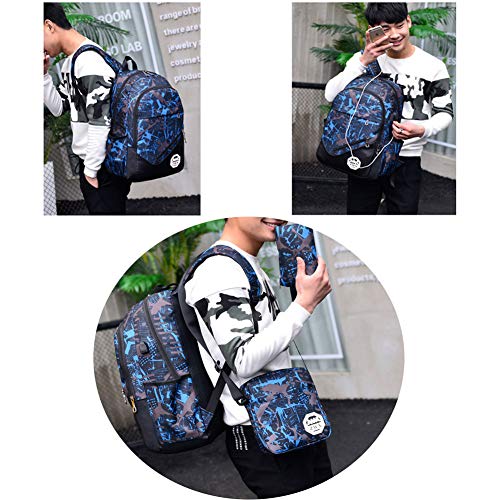 Umily School Backpacks School Bookbag Set 3 Pieces fit 15 inch Laptop Shoulder bag Travel Daypack with USB Charging Port