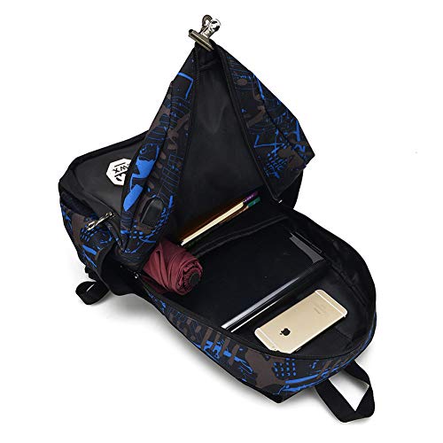 Umily School Backpacks School Bookbag Set 3 Pieces fit 15 inch Laptop Shoulder bag Travel Daypack with USB Charging Port