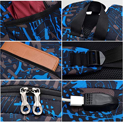 Umily School Backpacks School Bookbag Set 3 Pieces fit 15 inch Laptop Shoulder bag Travel Daypack with USB Charging Port