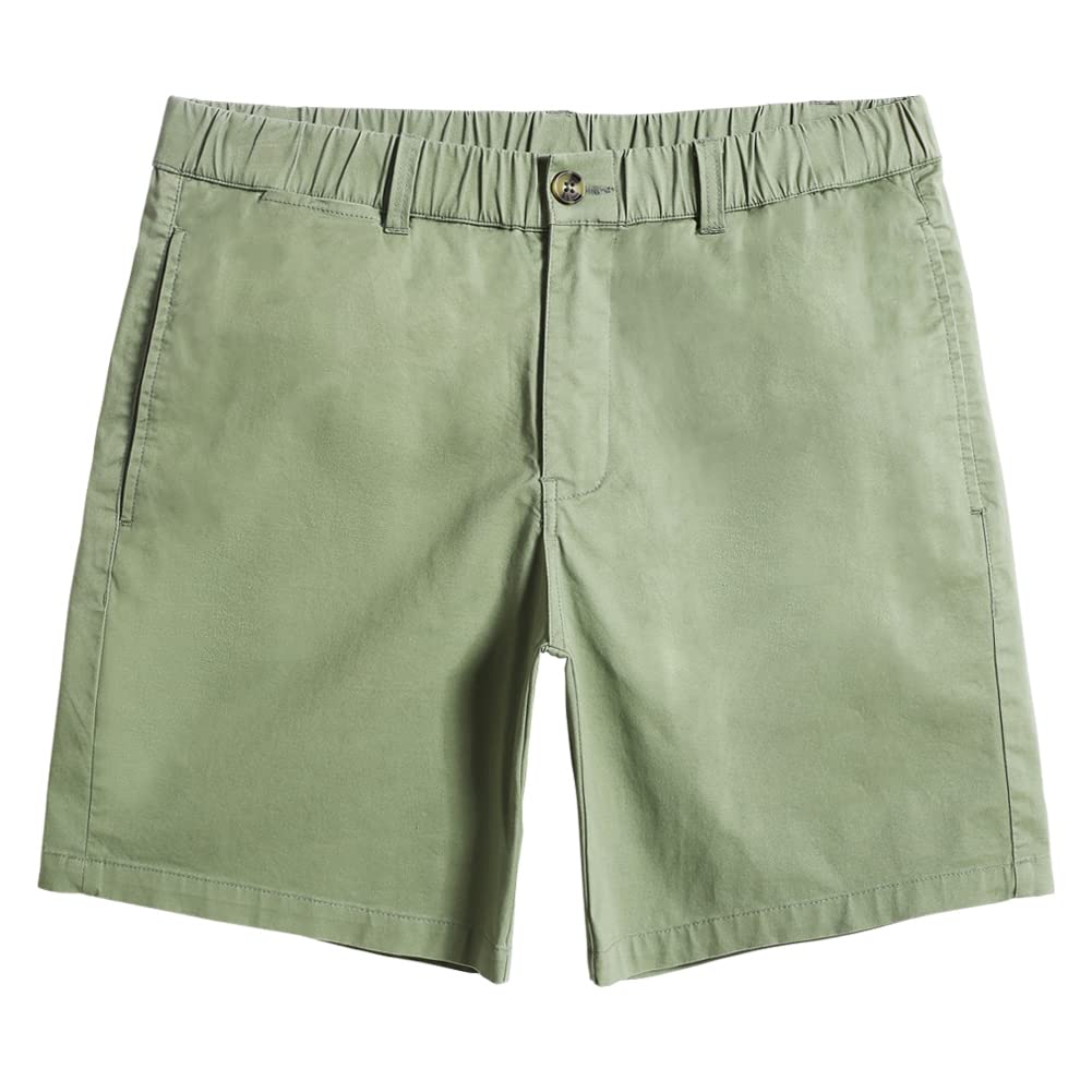 maamgic Men's Classic-fit 7" Cotton Casual Shorts Elastic Waistband with Multi-Pocket Daily Wear Walking Summer Outfit