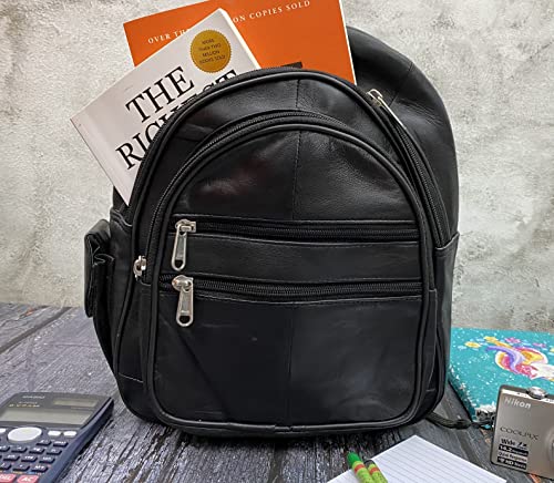 Liberty Leather Carry on Sheep Nappa Leather 10" Mini Backpack Purse I Multi Pocket Casual School Bookbag Daypacks for Women I Lightweight College Office Travel Bag Purse (Small Size)