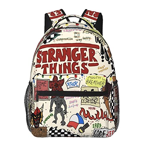 YJZINING Stranger Backpack Large Capacity Portable Laptop Backpack Outdoor Travel Durable Alphabet Backpack For Boys Girls (Style-6, One Size)