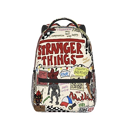 YJZINING Stranger Backpack Large Capacity Portable Laptop Backpack Outdoor Travel Durable Alphabet Backpack For Boys Girls (Style-6, One Size)