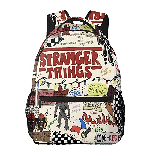 YJZINING Stranger Backpack Large Capacity Portable Laptop Backpack Outdoor Travel Durable Alphabet Backpack For Boys Girls (Style-6, One Size)