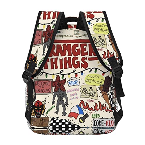 YJZINING Stranger Backpack Large Capacity Portable Laptop Backpack Outdoor Travel Durable Alphabet Backpack For Boys Girls (Style-6, One Size)