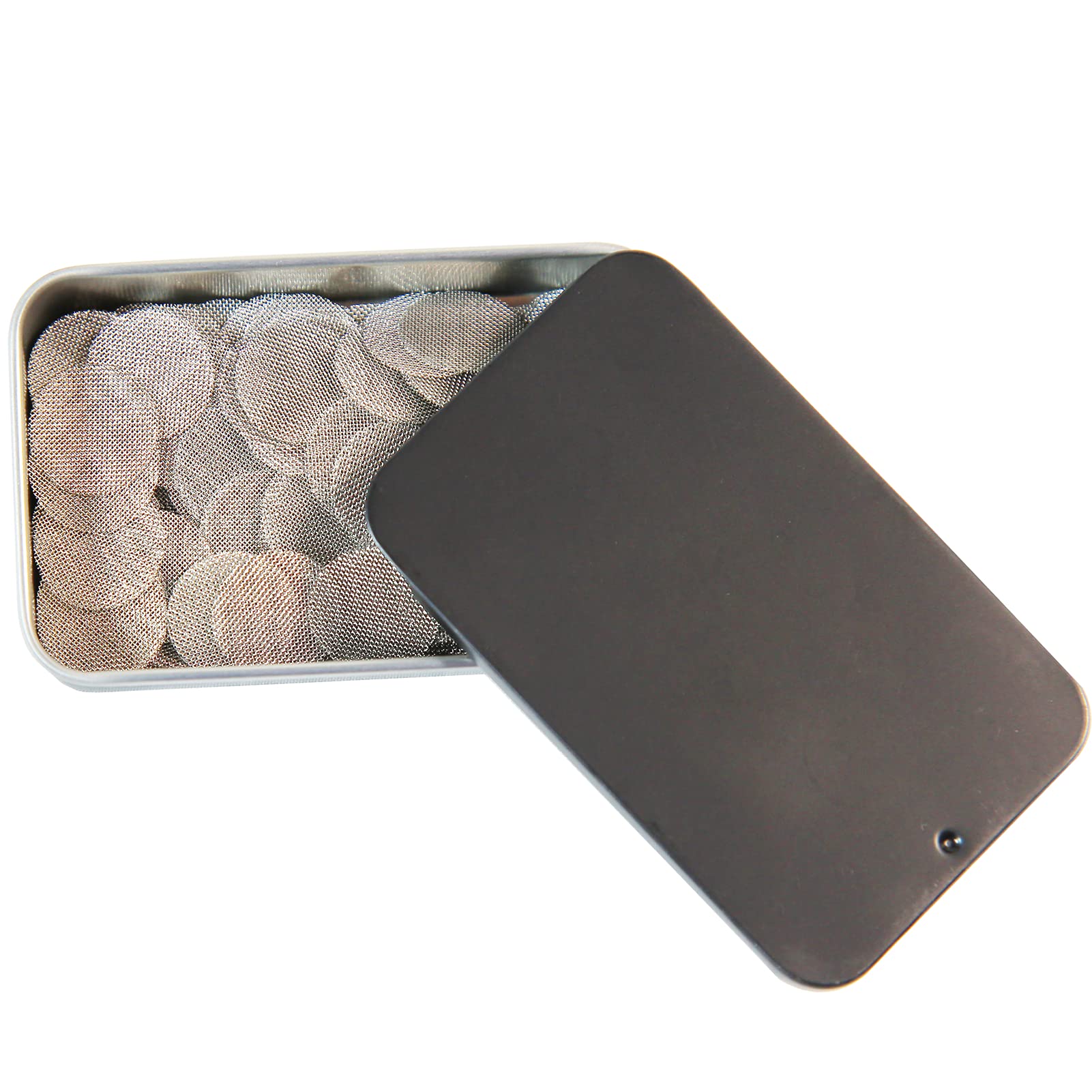 200 PCS 1/2 Pipe Screens, Stainless Steel Pipe Screen Filters 0.5 inch Metal Screens with Black Storage Box