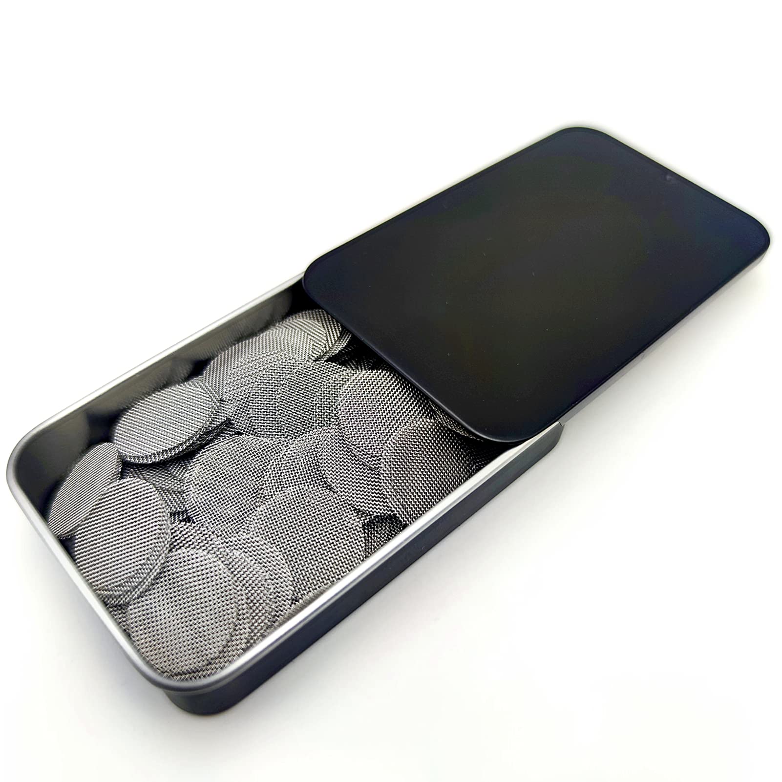 200 PCS 1/2 Pipe Screens, Stainless Steel Pipe Screen Filters 0.5 inch Metal Screens with Black Storage Box