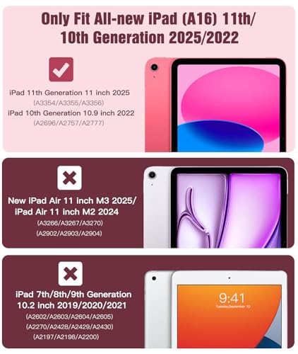 TiMOVO Case for iPad 10th Generation Case 2022,Slim Stand Cover for iPad 10th Gen 10.9 inch,Support Touch ID,Auto Wake/Sleep Smart Shell with Translucent Back, fit iPad 10 Case, Watermelon Red